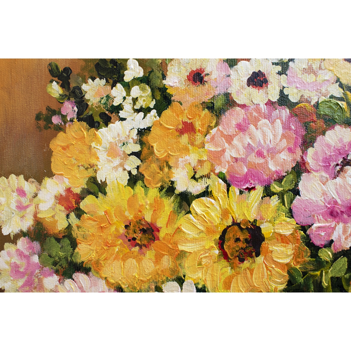 Tablou pictat manual living, dormitor, hol, Vaza cu flori, parfum ...