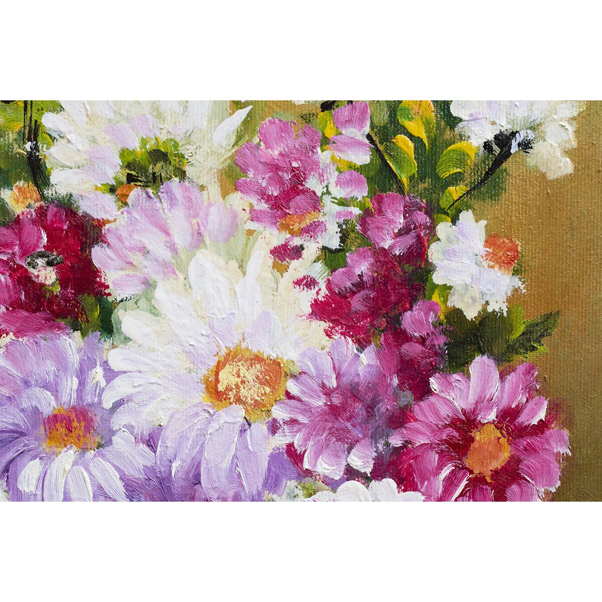 Tablou pictat manual living, dormitor, hol, Vaza cu margarete, pictura ...