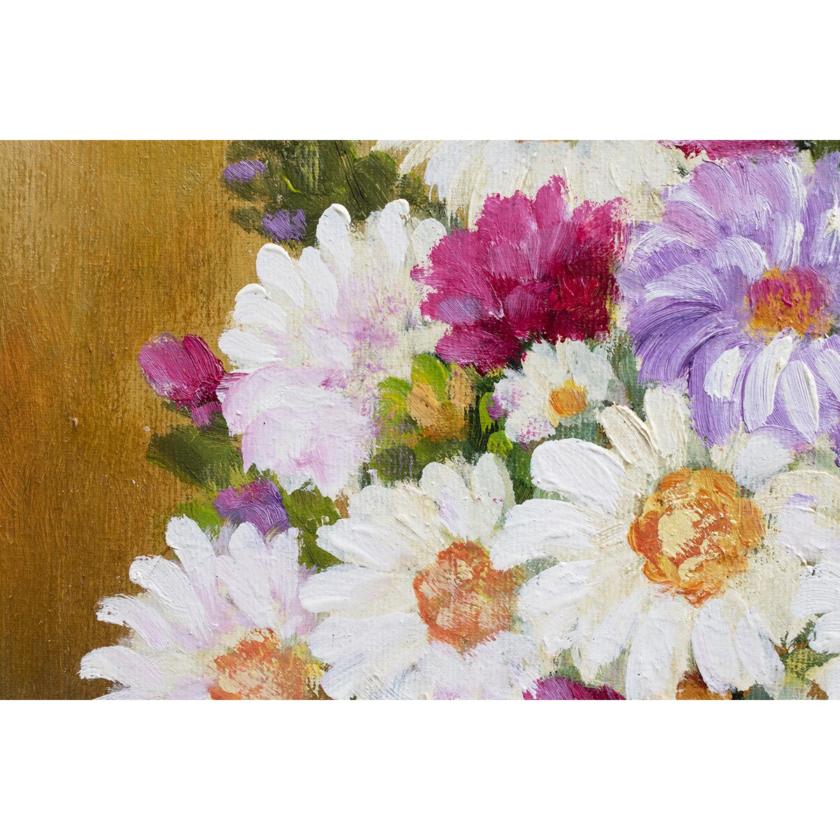 Tablou pictat manual living, dormitor, hol, Vaza cu margarete, pictura ...