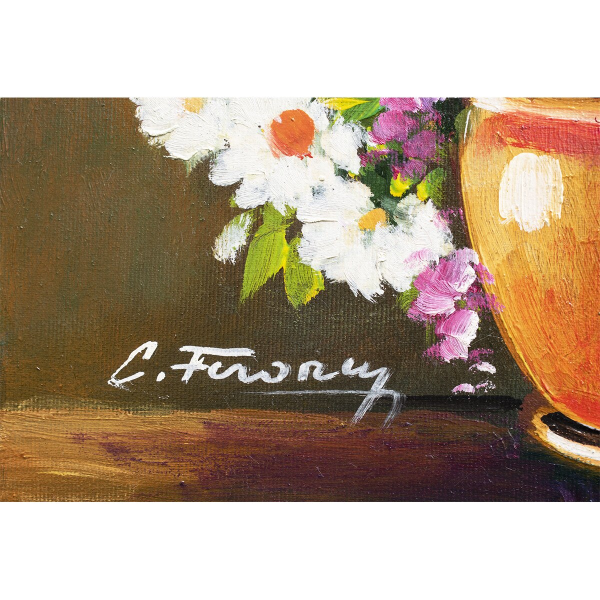 Tablou pictat manual living, dormitor, hol, Vaza cu margarete, pictura ...