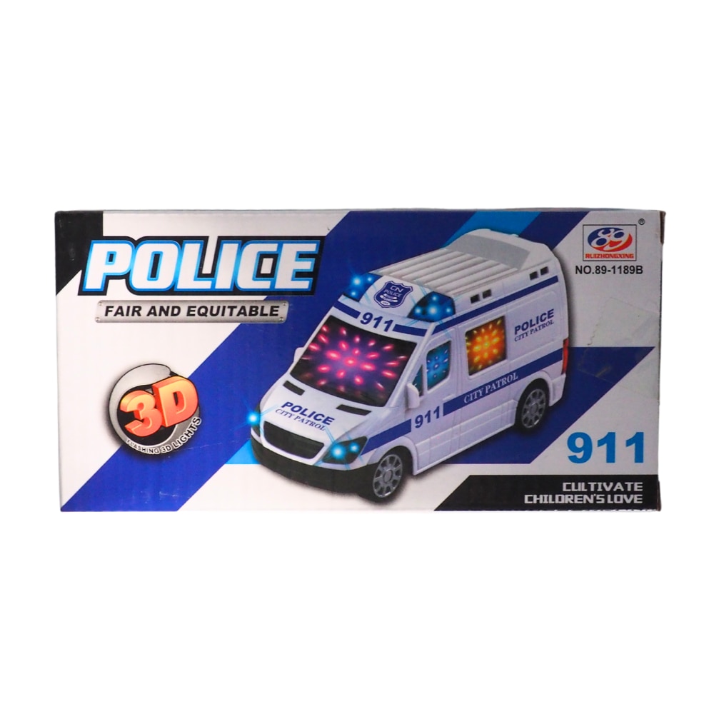 Masina duba politie, Onore, plastic, alb si albastru, 18 x 6 cm, 3 ...