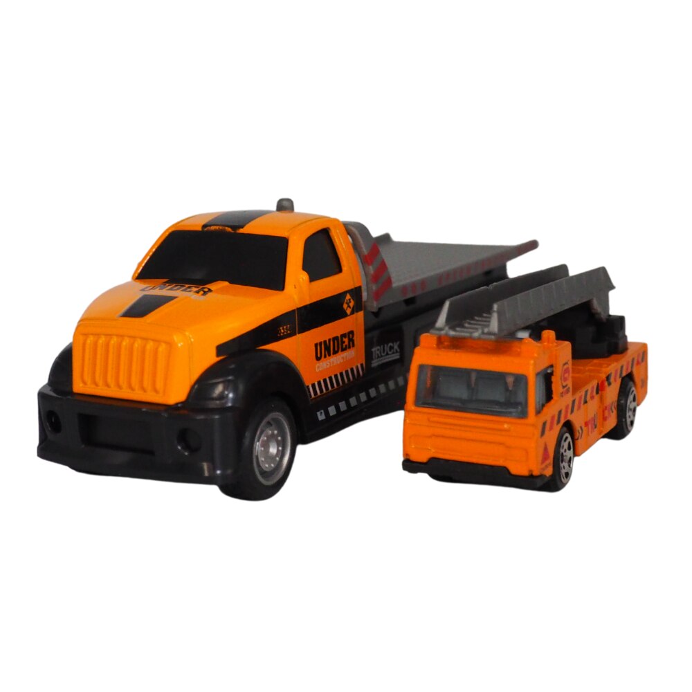 Set camion platforma cu masina macara, Diecast, metal si plastic ...