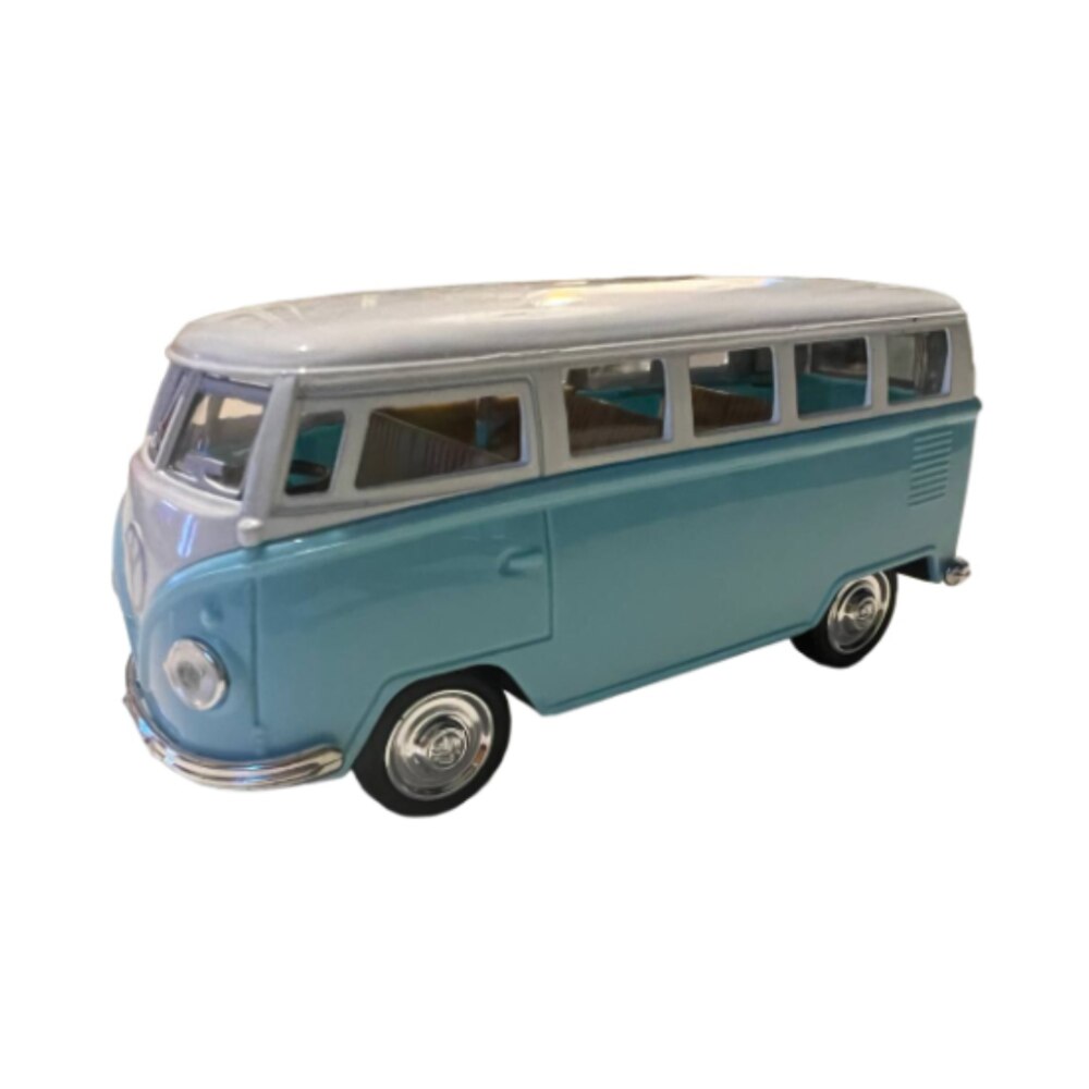 Masina duba retro, Diecast, metal si plastic, albastru si alb, 1:32, 12 ...