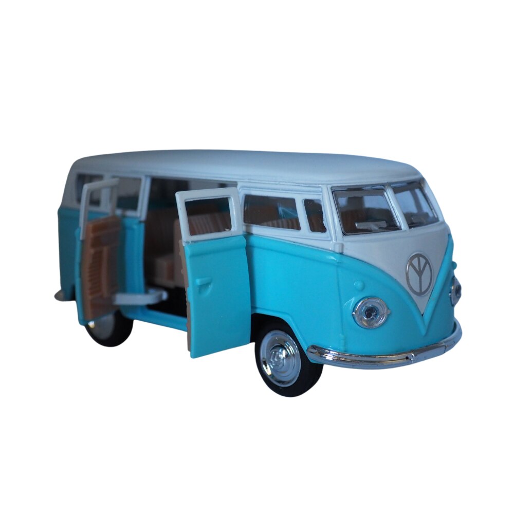 Masina duba retro, Diecast, metal si plastic, albastru si alb, 1:32, 12 ...