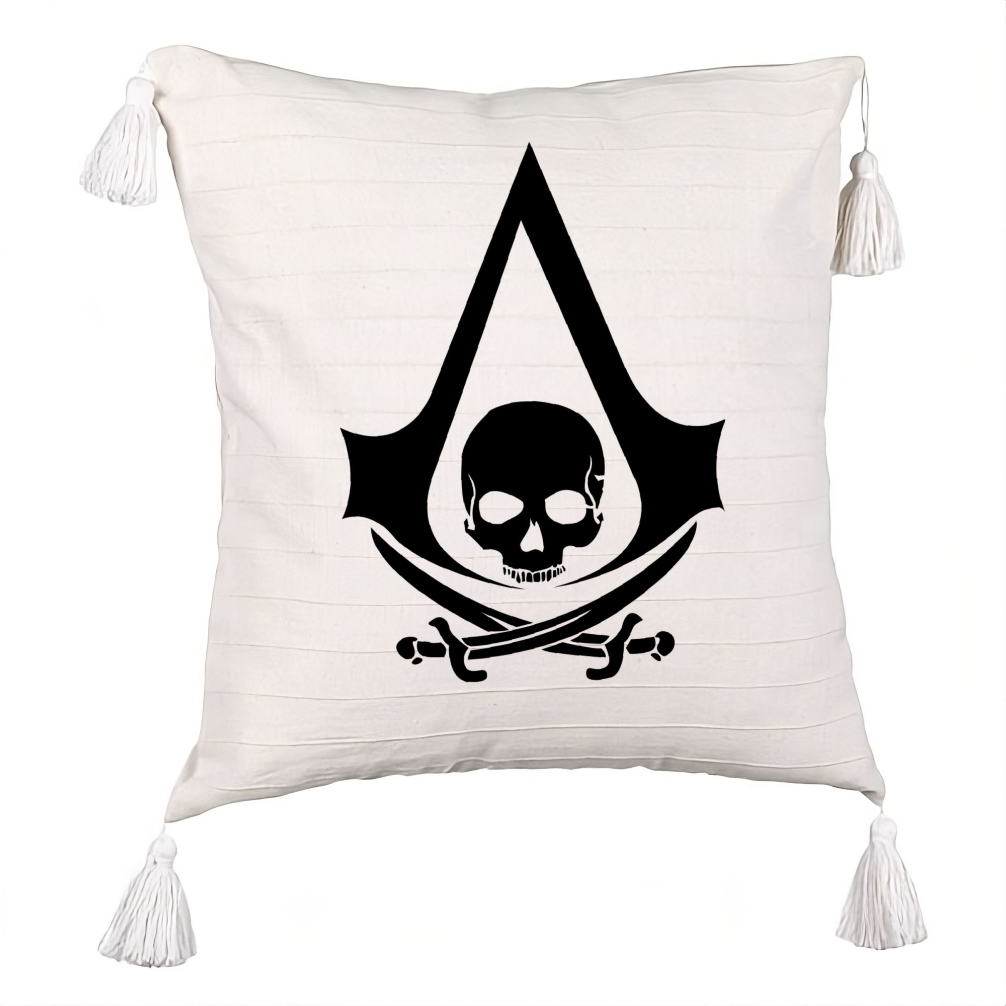 Декоративна възглавница с ресни на Assasin's Creed Fans, 40x40 см, екрю ...