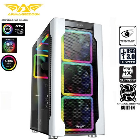 Carcasa PC, ARMAGGEDDON, FULL ATX AIRSTREAM, S140, Negru - eMAG.ro