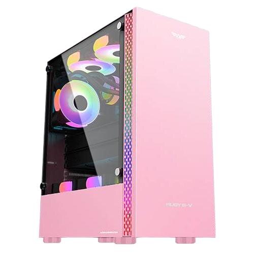 Carcasa PC, ARMAGGEDDON, LED, USB, Roz - eMAG.ro