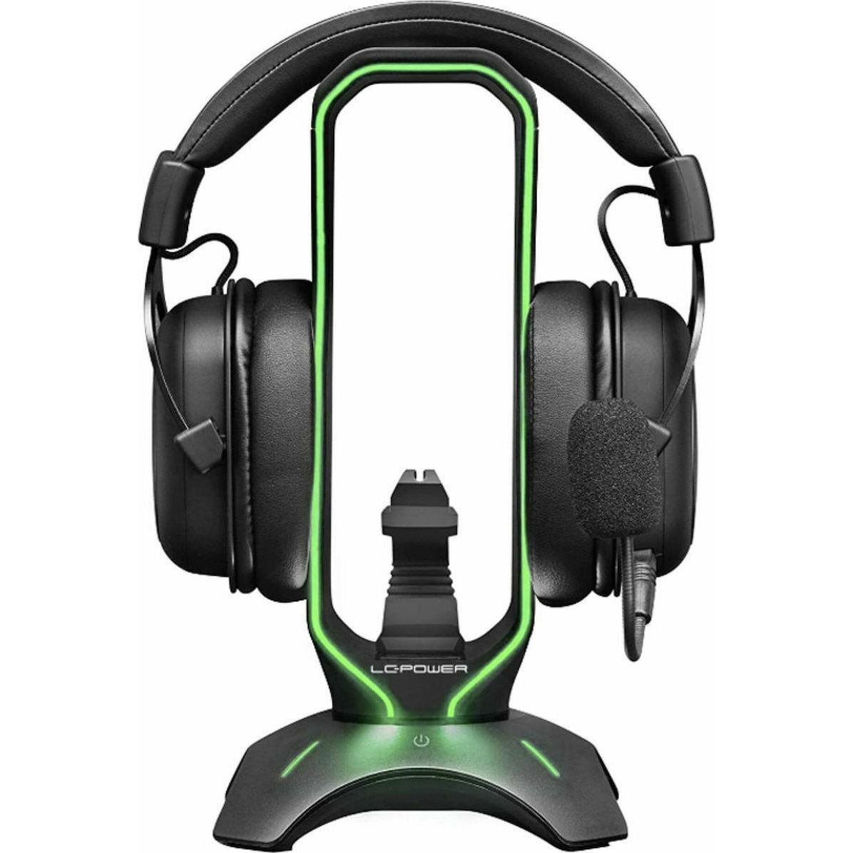Suport casti gaming, LC-Power, Plastic, RGB, Negru/Verde - eMAG.ro