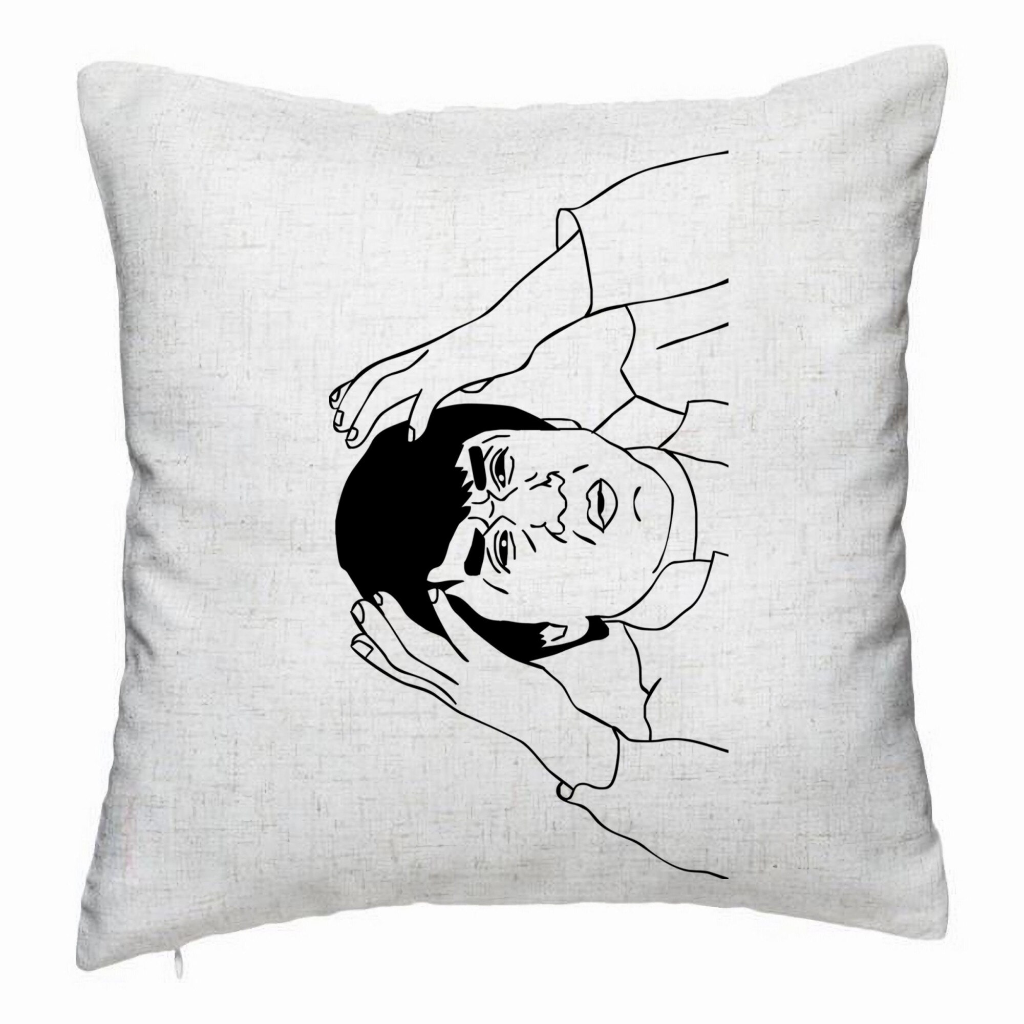 Díszpárna, Model Meme WHAT?, 40x40 cm, Törtfehér, Levehető huzat ...