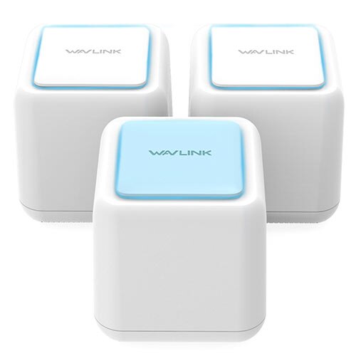 Set 3 Routere wireless mesh, Wavlink, AC1200, 2.4Ghz, Alb/Albastru ...
