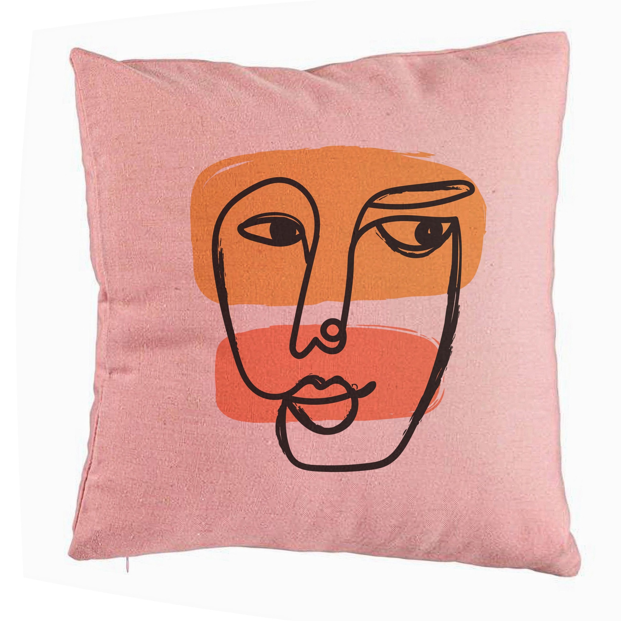Perna Decorativa, Model Fata Femeie, 40x40 cm, Roz, Husa Detasabila ...