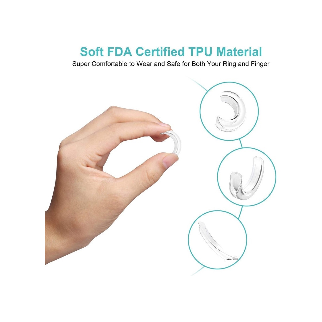 Комплект от 8 регулатора на размера на пръстена, KitsKap, TPU ...