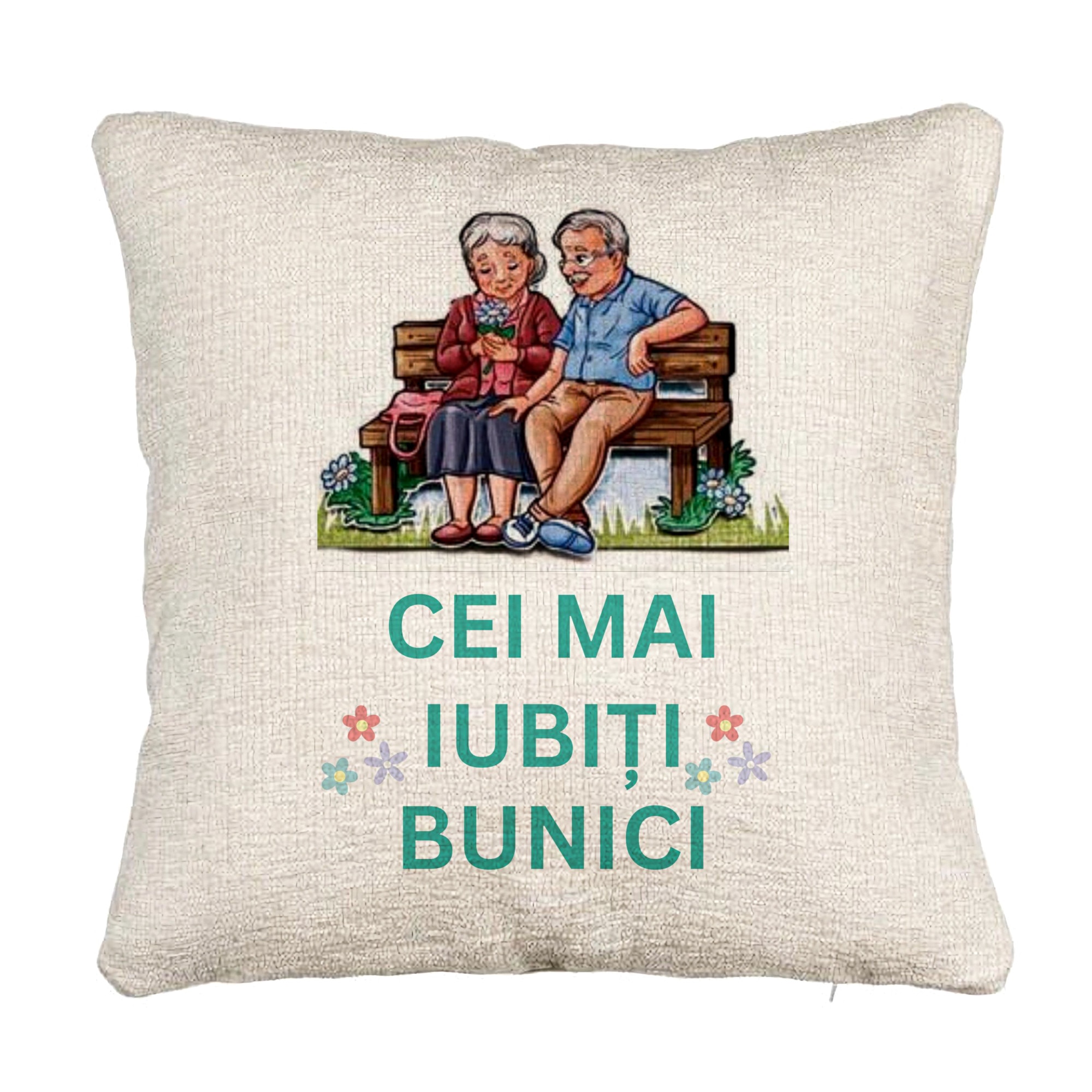 Perna Personalizata Canapea pentru Bunici 9, 40x40 cm, Cu fermoar - eMAG.ro