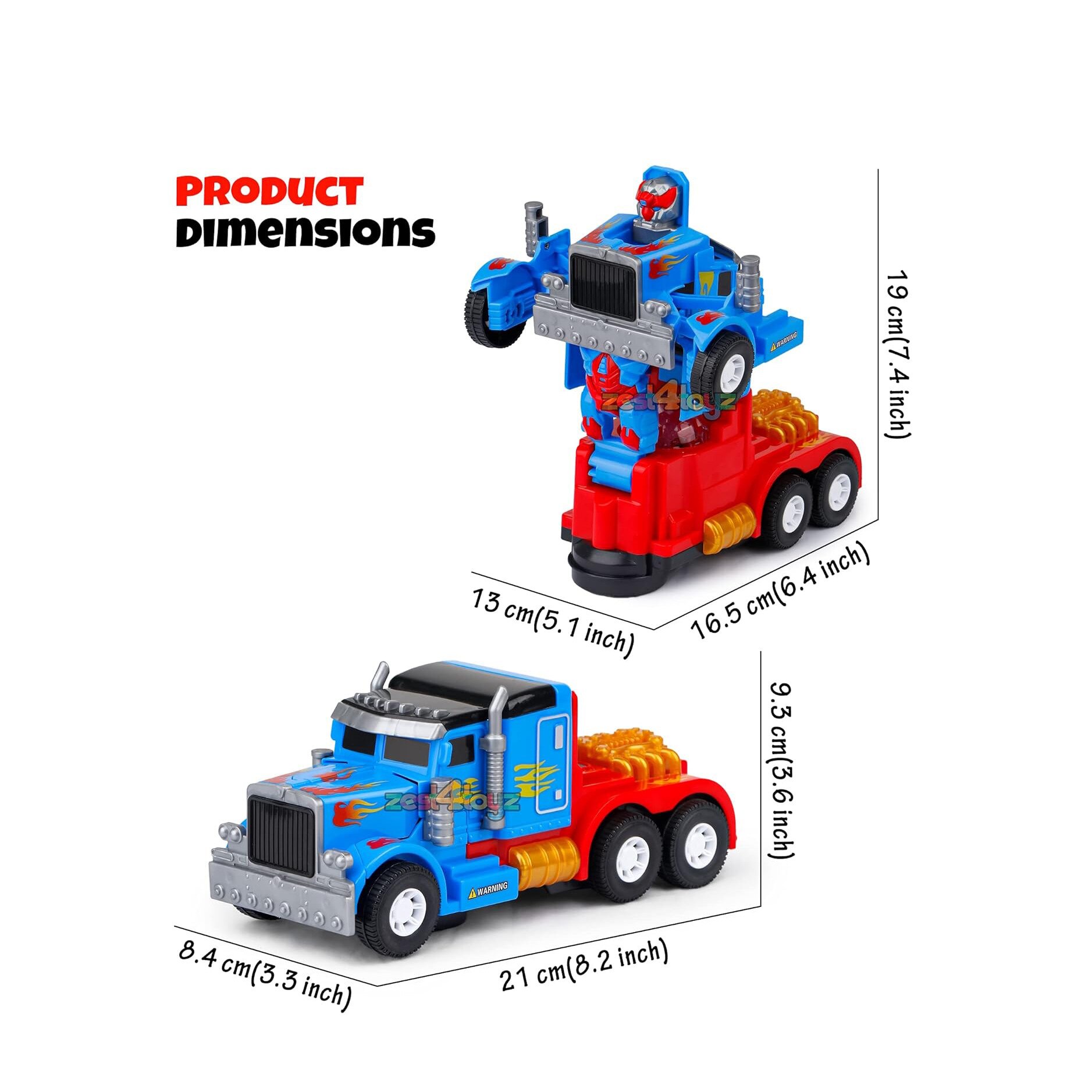 Детска играчка Камион TRANSFORMERS Робот със светлини 19x13 см - eMAG.bg