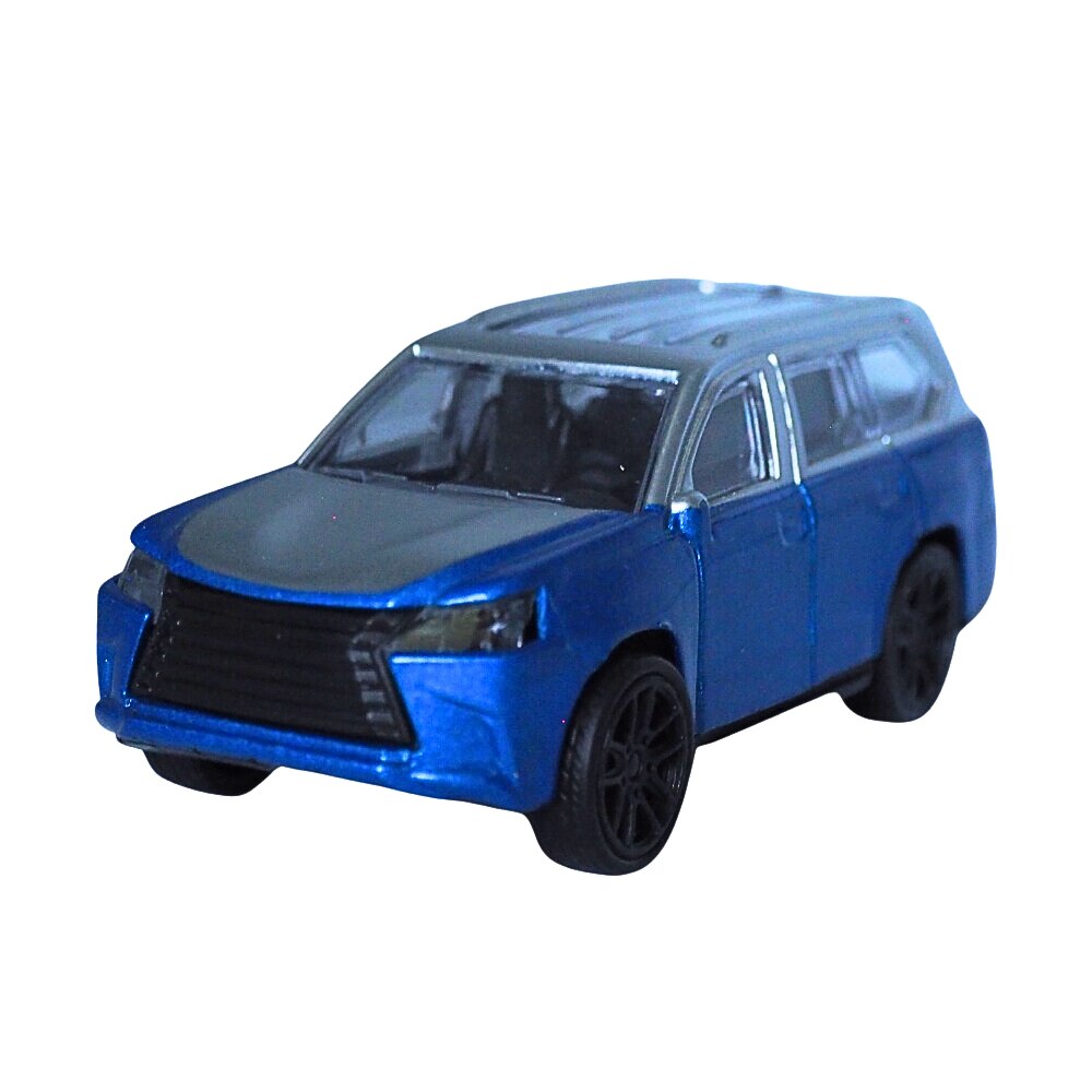 Masina SUV, Diecast, metal si plastic, albastru si gri, 9 x 3 cm ...