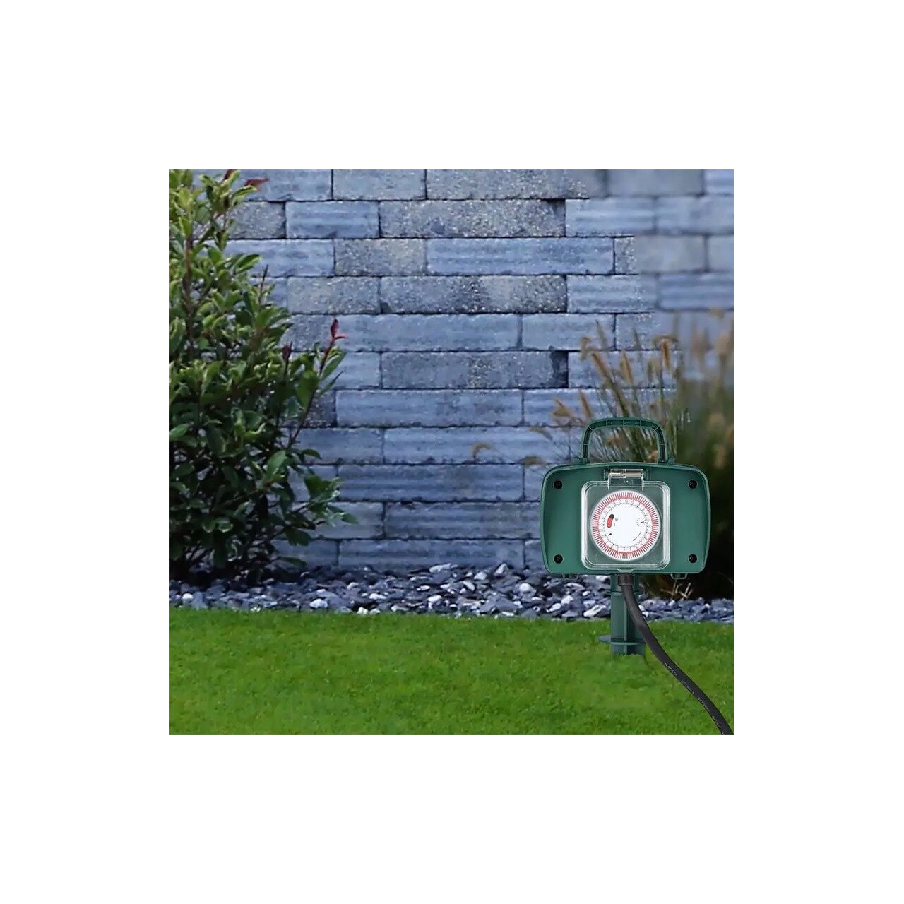 Prelungitor de gradina, IP44, 2 prize cu capac, Verde, Tarus pentru ...