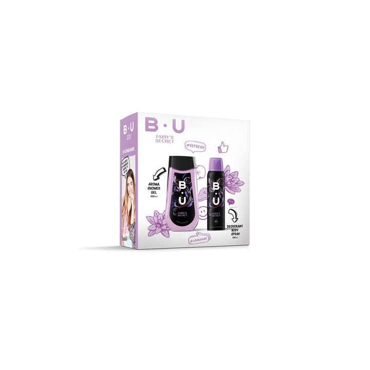 Set pentru femei B.U Fairy's Secret ( aroma gel de dus 250 ml ...