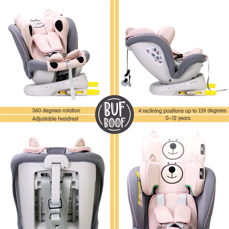 BUF BOOF TWT Plus iSize ISOFIX 360 fokba elfordítható autós gyerekülés ...
