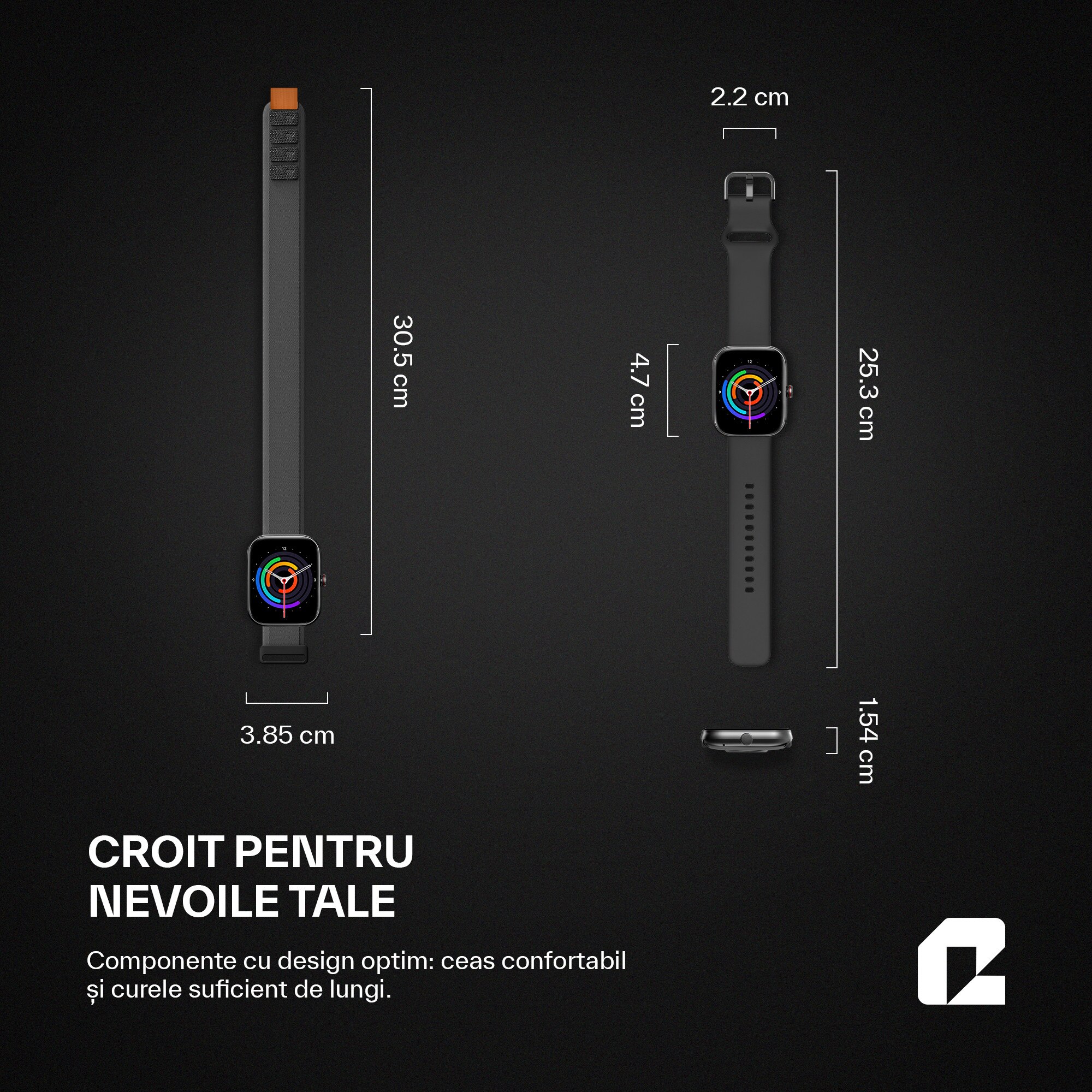 Ceas smartwatch, Qualtec by Koppel®, inteligent, fitness, sport ...