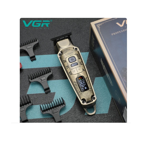 Професионална машинка за подстригване VGR, V-901, Винтидж стил, LED ...