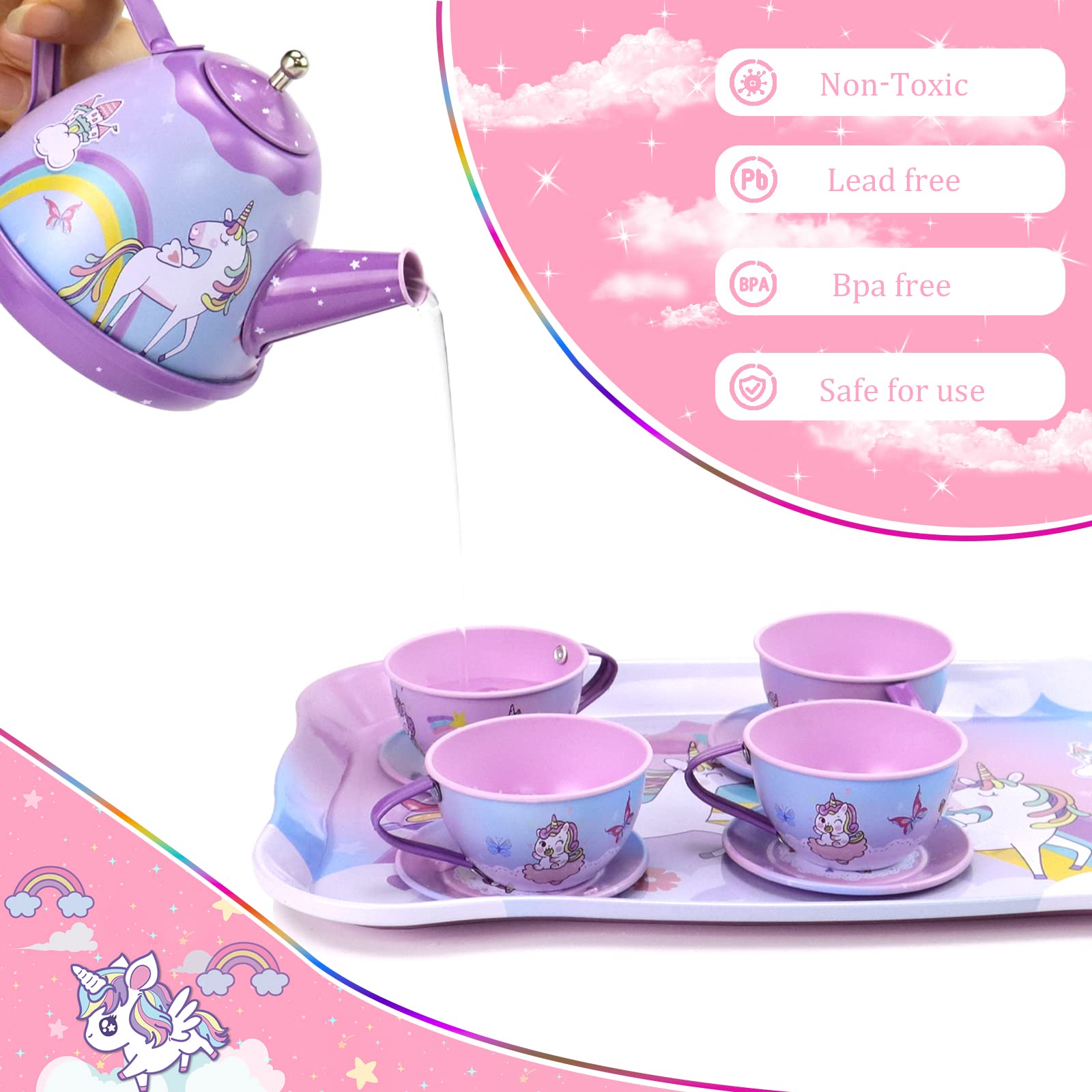 Сервиз за чай 48 части за момиче WALALLA 3-6 години Лилав - eMAG.bg
