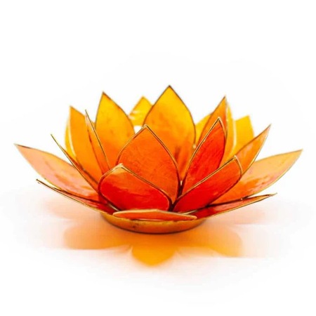 Suport lumanare floare de lotus cu cochilii Capiz, din Philippine ...