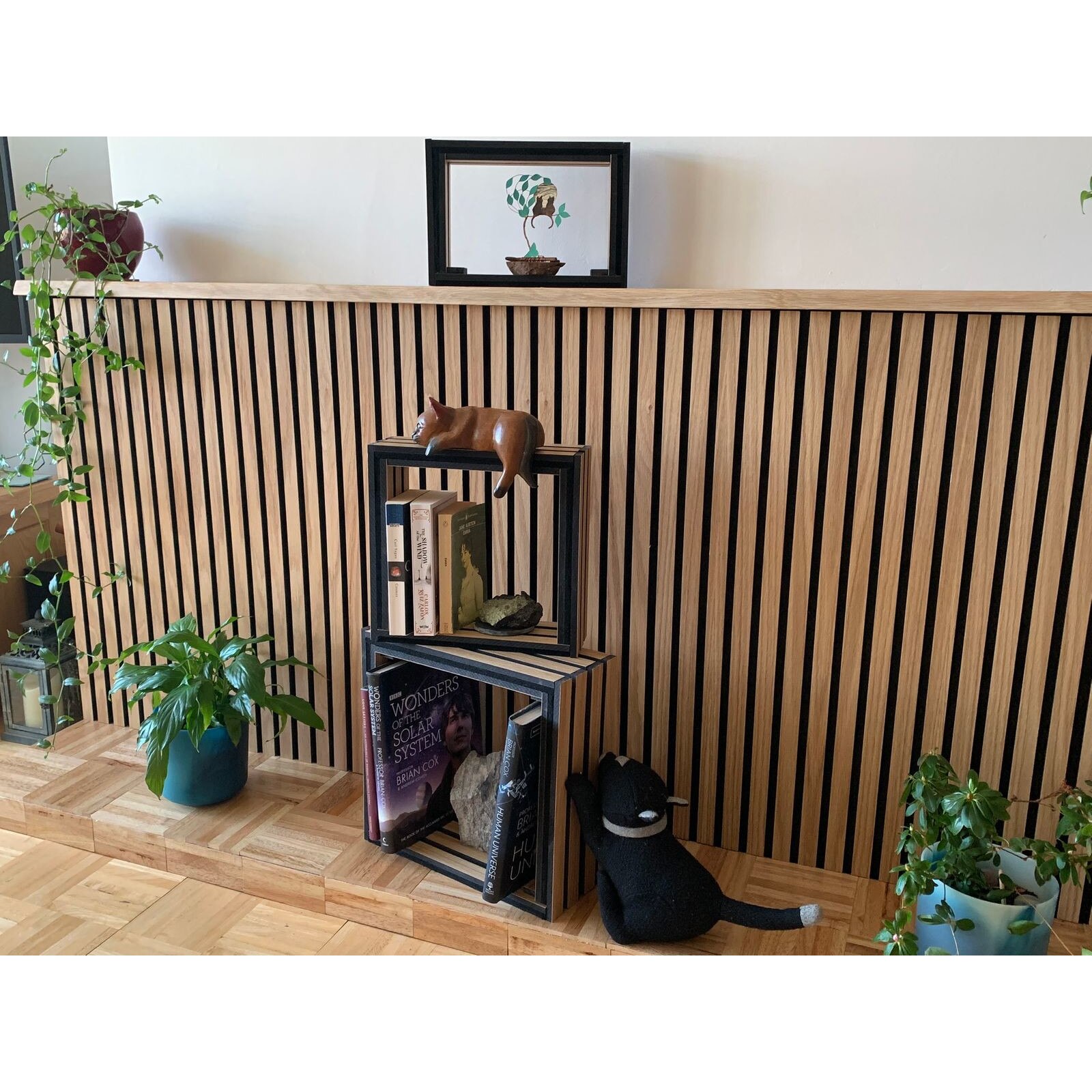 Panou decorativ acustic cu riflaj din MDF, 220 cm x 60 cm, grosime 20 ...