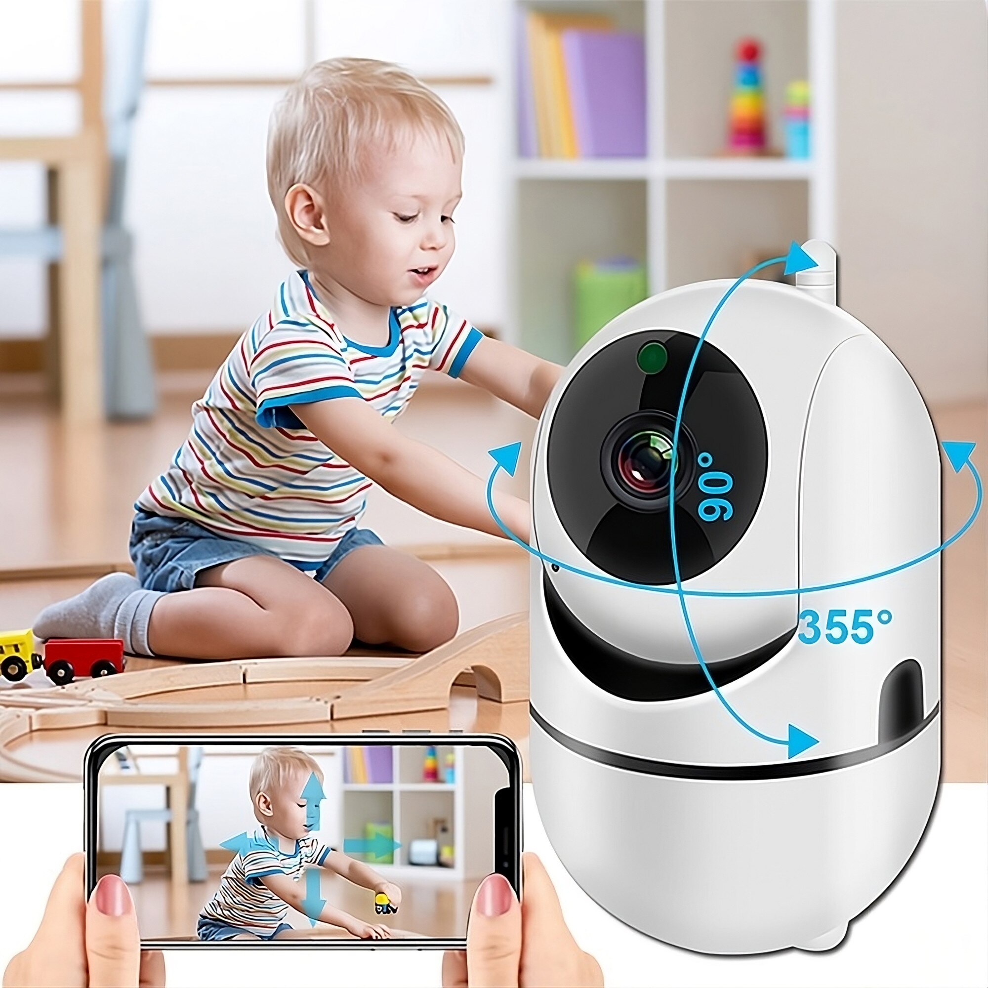 Baby monitor cu camera de supraveghere audio si video WiFi, Full HD ...