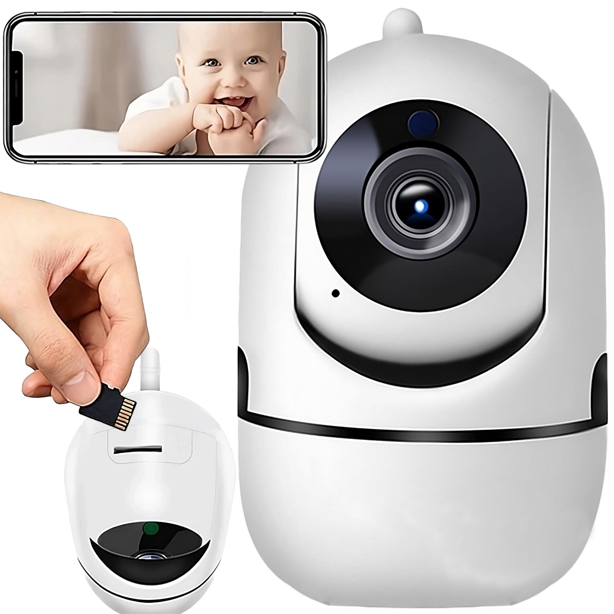 Baby monitor cu camera de supraveghere audio si video WiFi, Full HD ...