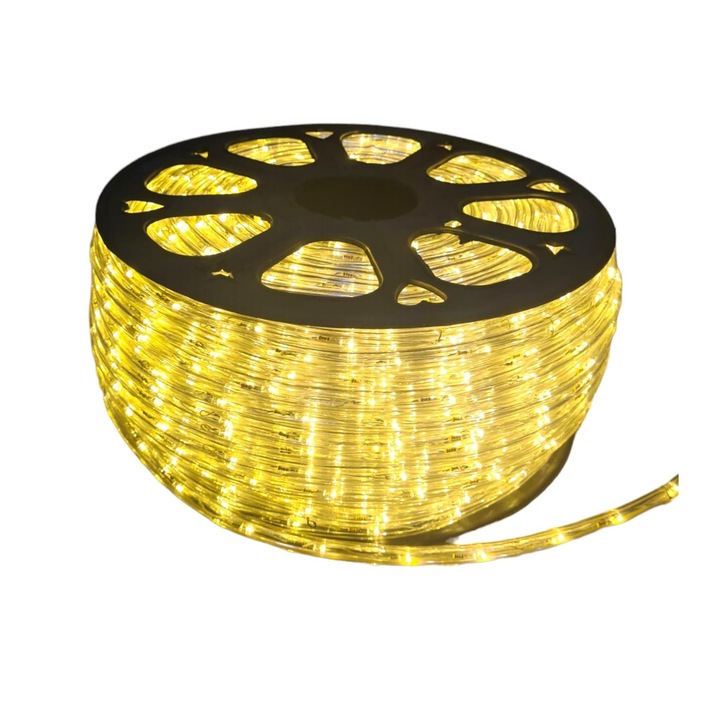 Instalatie de craciun tip furtun luminos, 100 m, Alb Cald, 2400 leduri ...