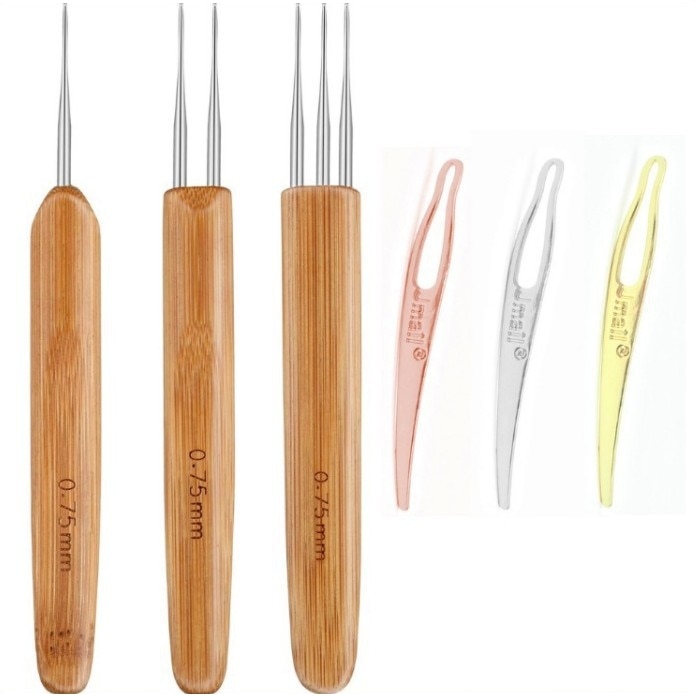 Set 6 instrumente pentru crosetat Dreadlock, JENUOS®, cu maner de ...