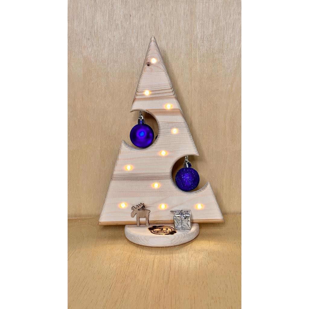 Brad decorativ de Craciun, din lemn, handmade 35 cm - eMAG.ro