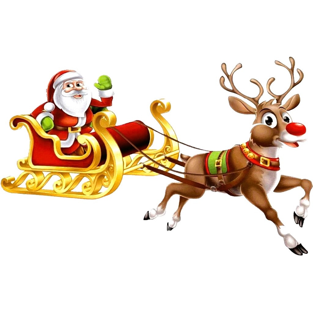 Sticker Mos Craciun cu renii - eMAG.ro