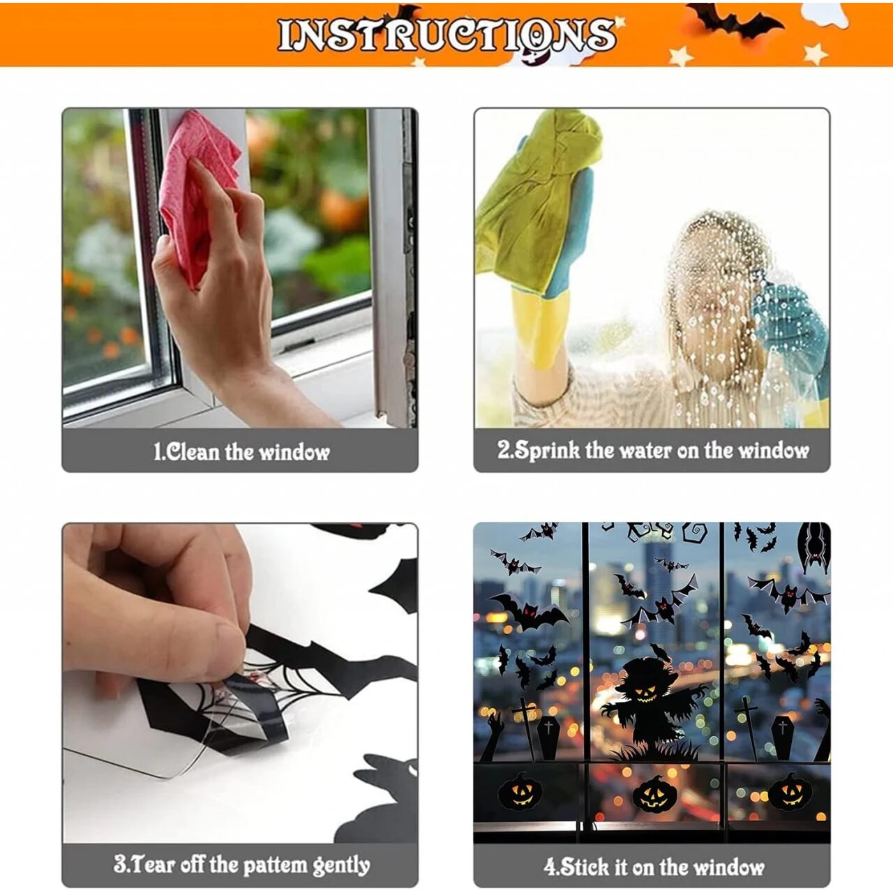 Set de 8 coli cu autololante de Halloween Kijuh, PVC, multicolor, 30 x ...