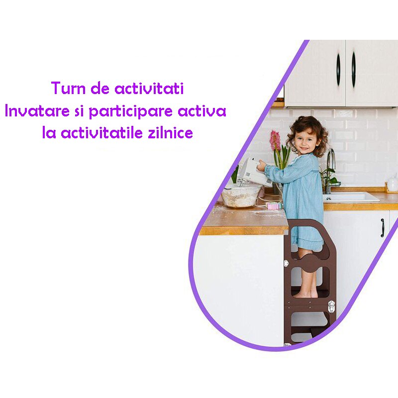 Scaun inaltator pentru copii, PROCART, pliabil, convertibil 2 in 1 ...