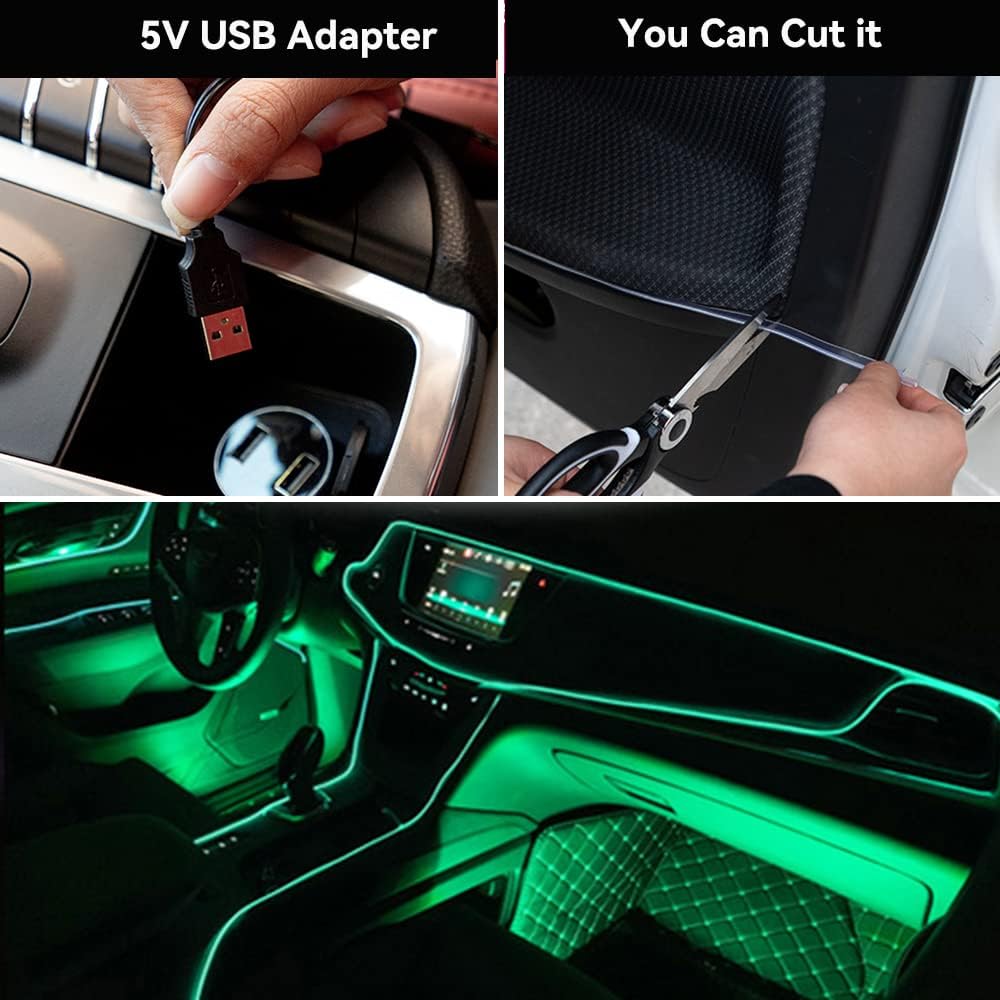 Banda led auto, lumina ambientala, 5 metri, USB, 12V, multifunctional ...