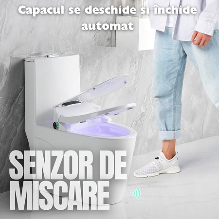 Capac WC cu Bideu Electric, Senzor de Miscare, Auto Dechidere si ...