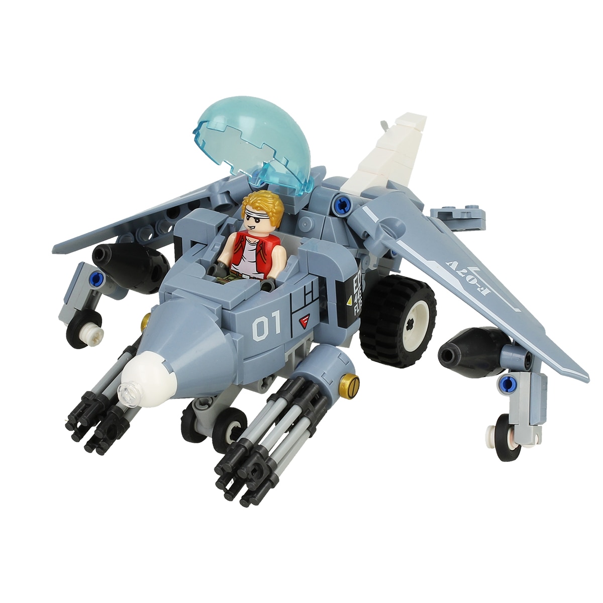 Set mare de blocuri de constructie, avion cu reactie, 268 de piese, joc ...