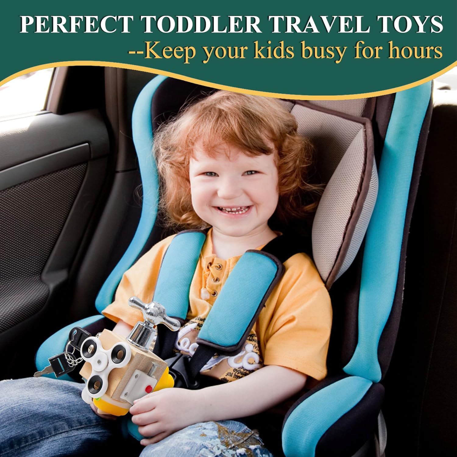 Jucarie interactiva Cub Montessori cu activitati senzoriale, JENUOS ...