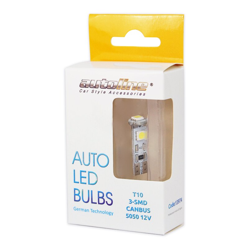 Set 2 becuri auto, Autoline, LED, T10, 12V, Gri - eMAG.ro