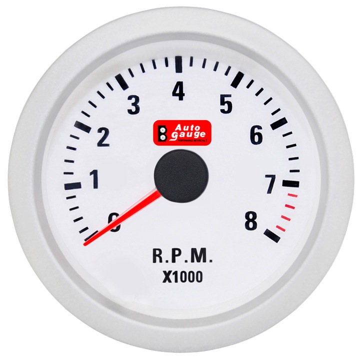 Turometru, Auto Gauge, 5.8cm, Alb - eMAG.ro