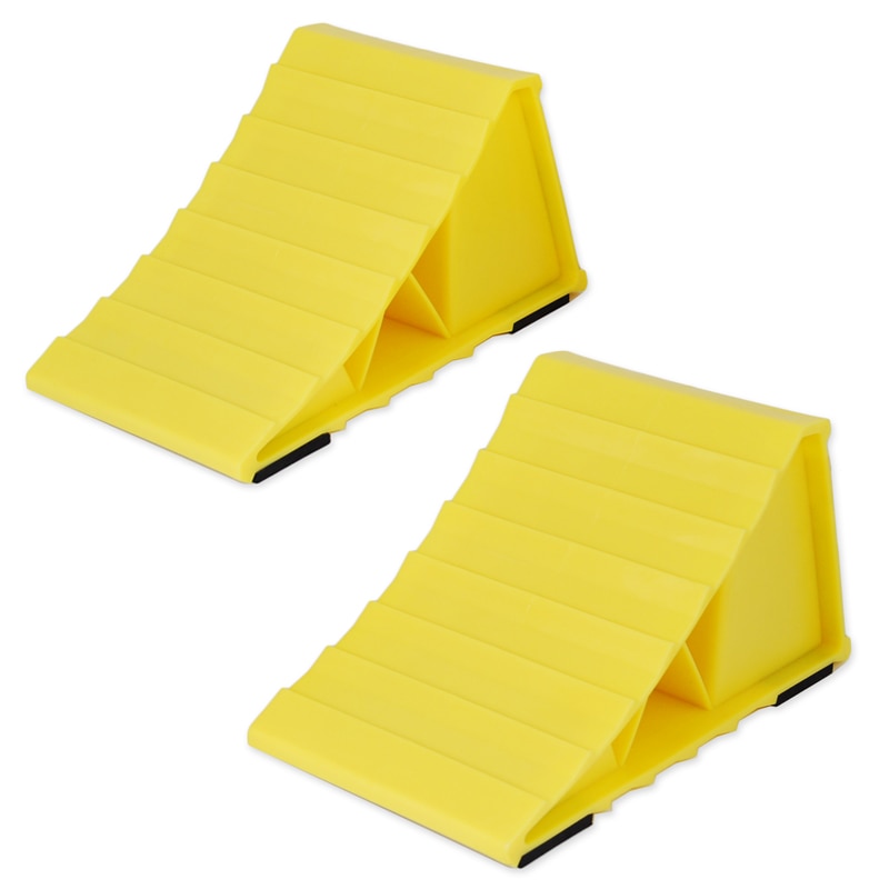 Set 2 blocatoare roti auto, Autoline, 11,5 x 12 x 21 cm, Galben - eMAG.ro