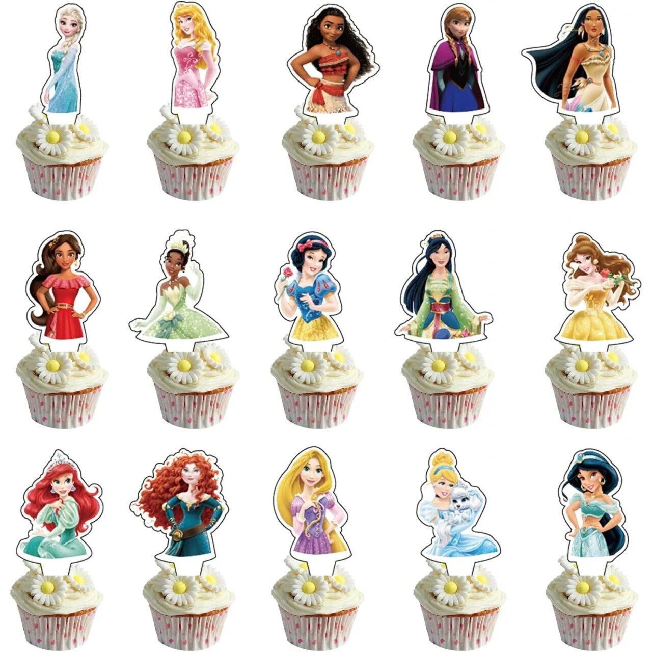 Set de 45 decoratiuni pentru prajituri Funown, carton, multicolor - eMAG.ro