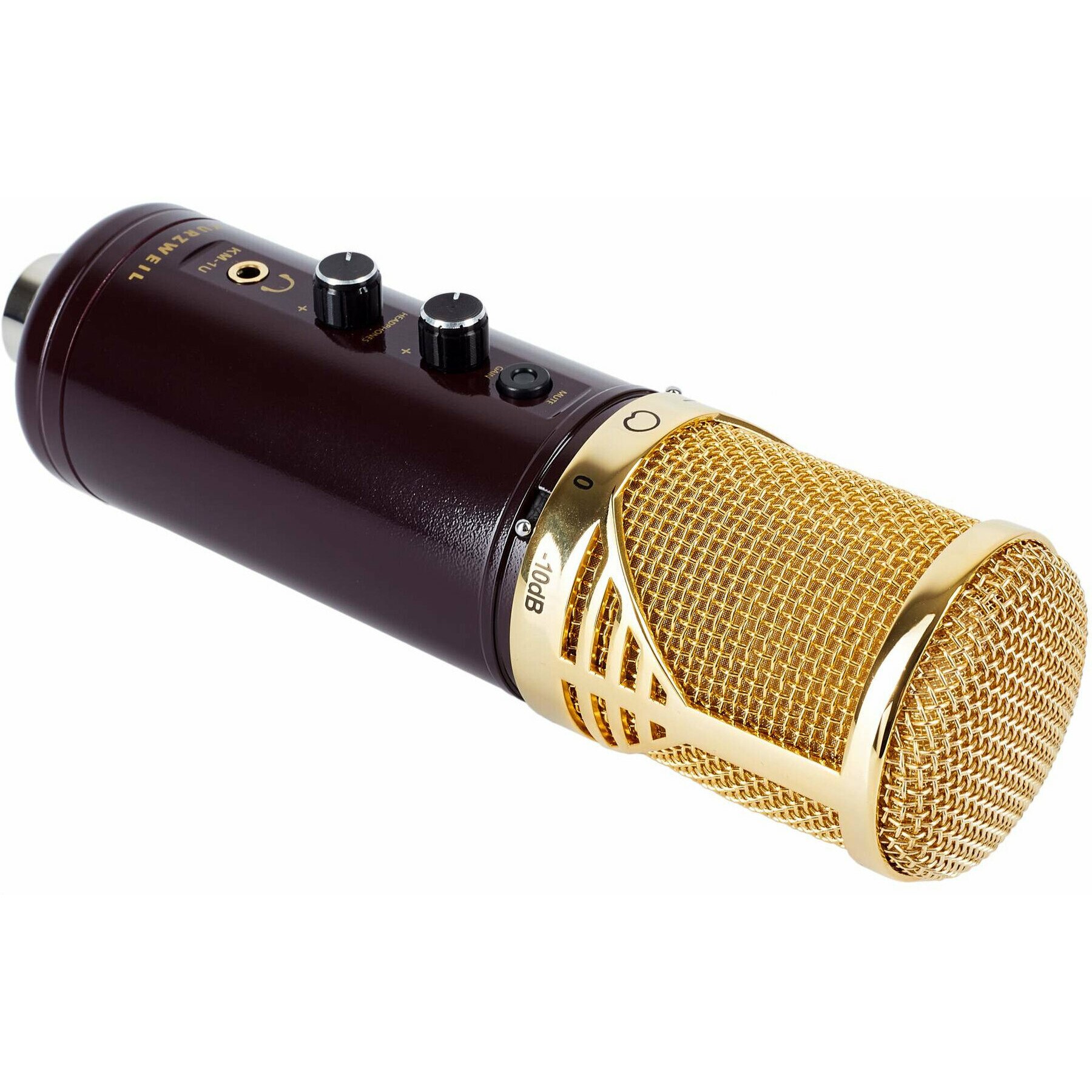 Microfon studio, Kurzweil, Condensator, USB 2.0, Negru/Auriu - eMAG.ro