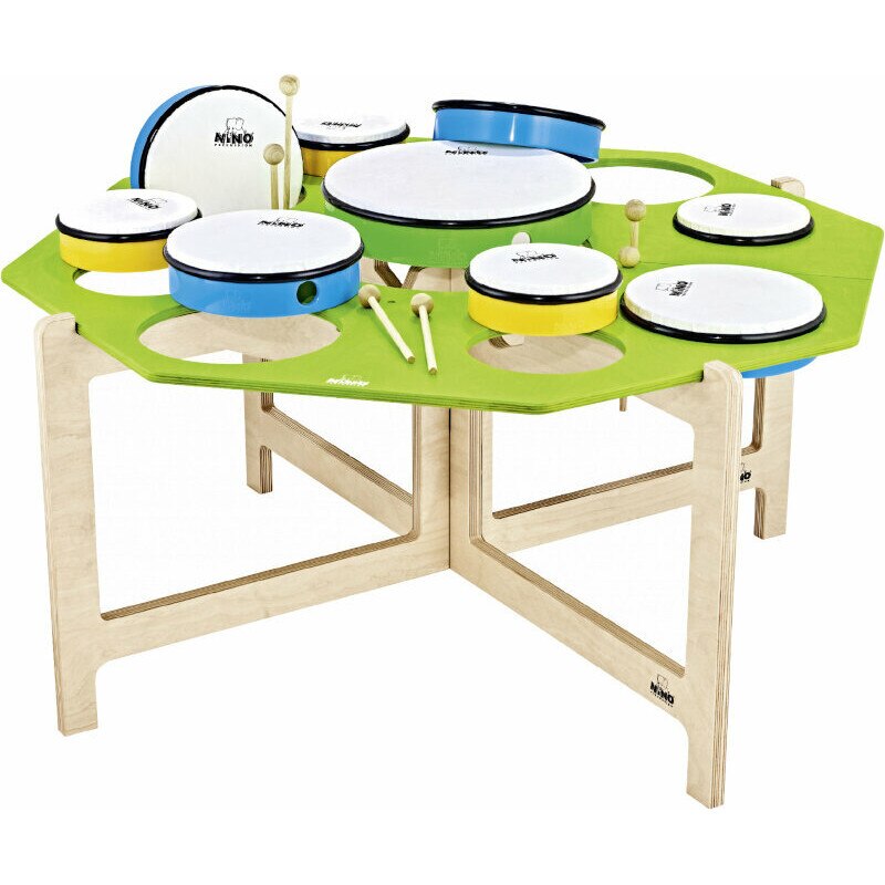 Set masuta cu tobe, Nino, ABS/Lemn, Multicolor - eMAG.ro