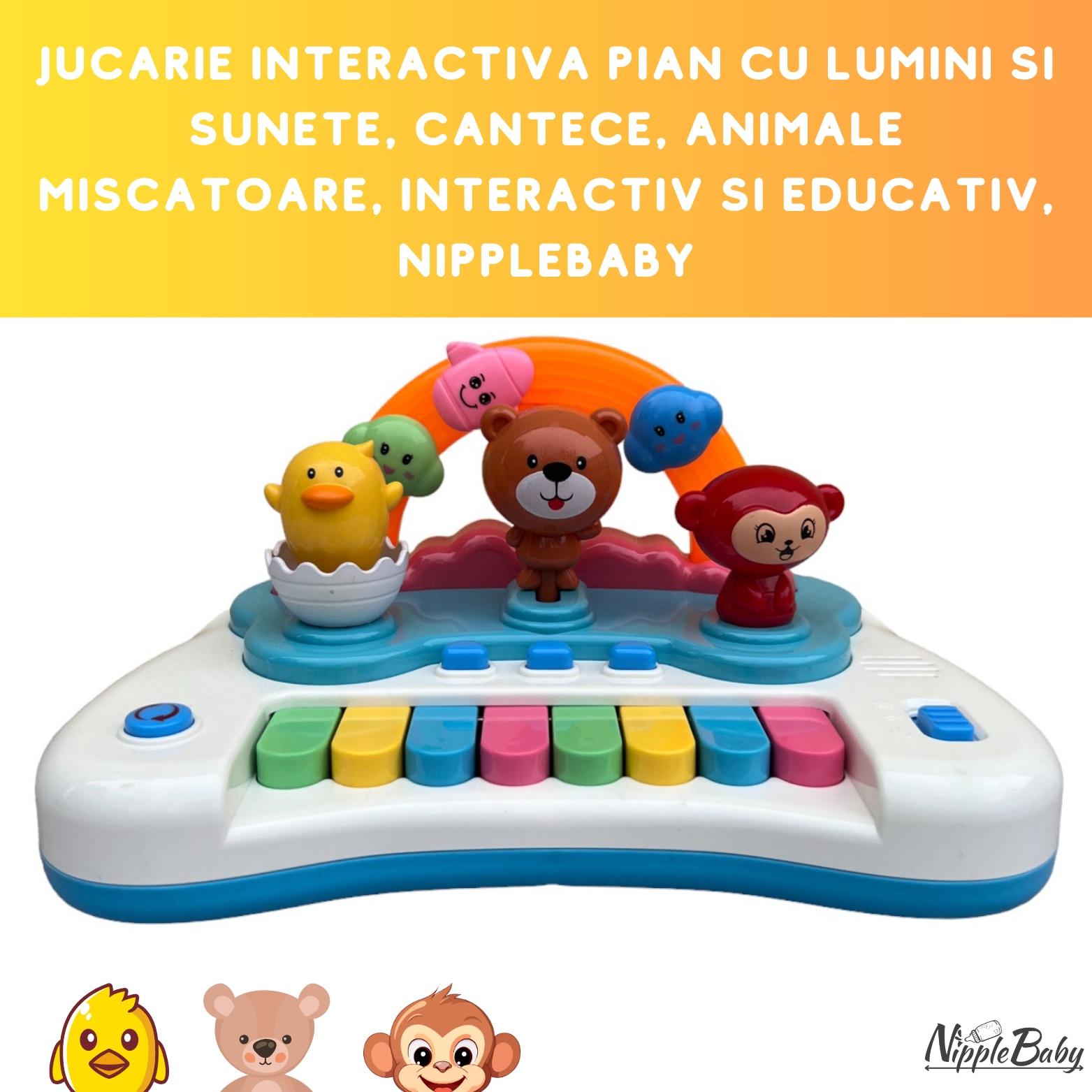 Jucarie interactiva sau centru de activitati multifunctional, pian cu ...