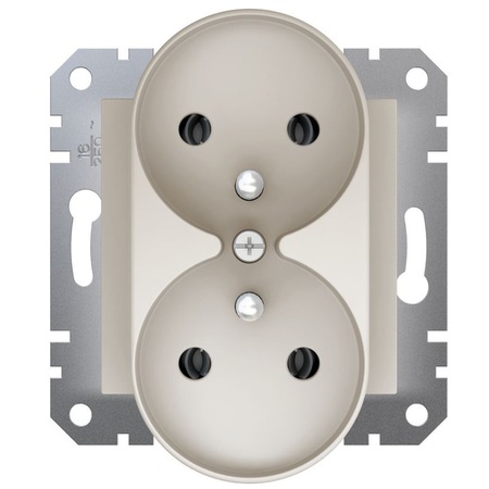 Priza Asfora Crem 2x2P+PE pentru sistem de rama schneider electric ...