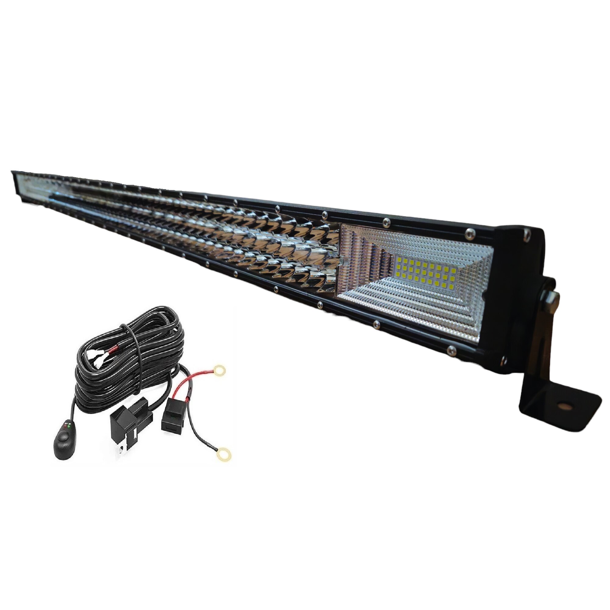 Set Proiector Led Bar Armax Drept 105cm 594w 12v - 24v + kit cablaj cu ...