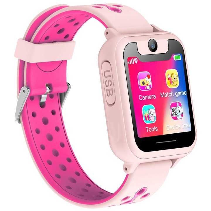 Ceas Smartwatch Copii GPS, 1.44 inch, apel card SIM, Pozitionare camera ...