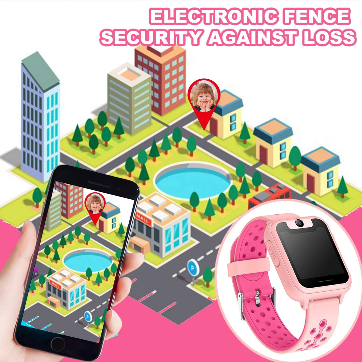 Ceas Smartwatch Copii GPS, 1.44 inch, apel card SIM, Pozitionare camera ...